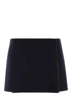 Miu Miu Wool Blend Mini Skirt - Blue