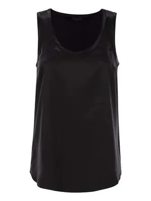 Brunello Cucinelli Stretch Silk Satin Top - Black