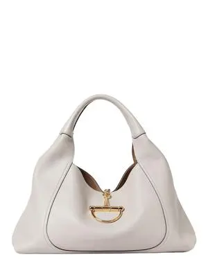 Gucci Softbit Maxi Grained Leather Bag - White