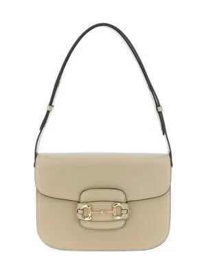 Gucci Horsebit 1955 Leather Shoulder Bag - Cream