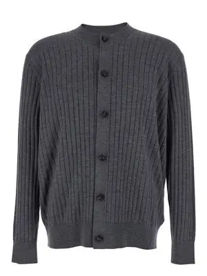 Bottega Veneta Wool Ribbed Cardigan - Multicolor