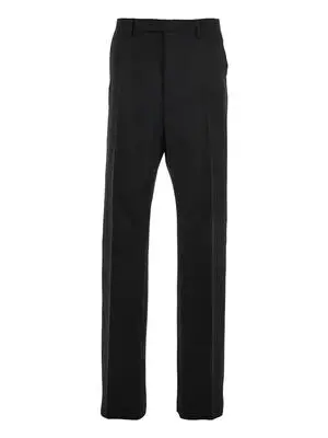Rick Owens Geth' Black Tailored Trousers With Belt Loops In Wool - Multicolor