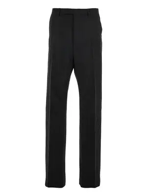 Rick Owens Geth' Black Tailored Trousers With Belt Loops In Wool - Multicolor