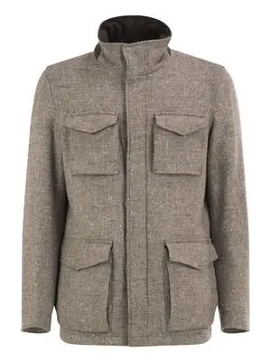 Herno Virgin Wool Field Jacket With Concealed Hood - Multicolor