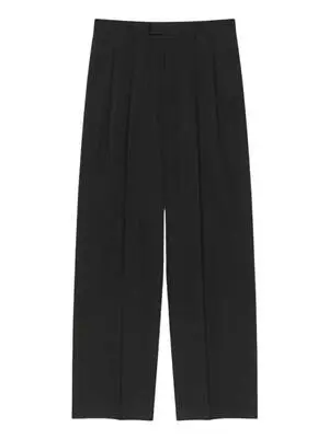 Givenchy Double-pleated Grain De Poudre Wool Trousers - Black