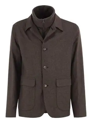 HERNO HERNO Silk And Cashmere Tailored Jacket With Removable Inner Bib