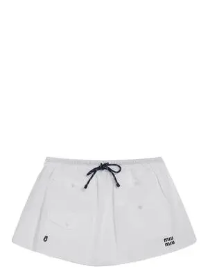 Miu Miu Cotton Skirt - White