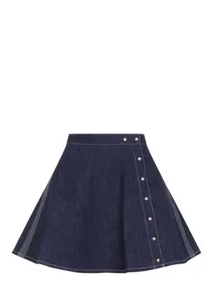 Celine Denim Peplum Mini Skirt - Multicolor