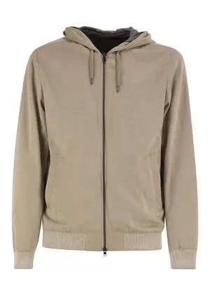 Herno HERNO Lightweight Hooded Jacket In Wool-Effect Fabric Cream
