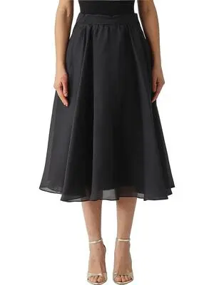 Max Mara Silk Midi Skirt - Black