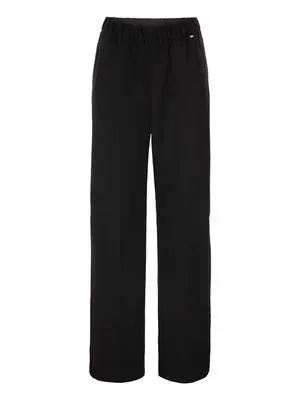 Herno Flannel-effect Wide-leg Trousers - Black