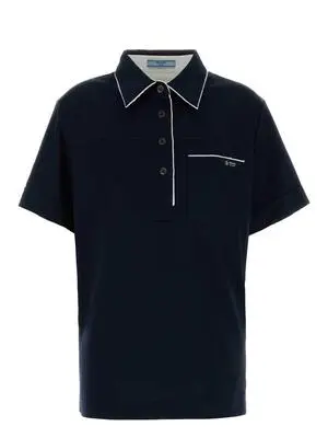 Prada Navy Cotton Polo Shirt - Blue