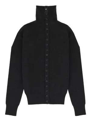 LEMAIRE High Collar Cardigan - Gray