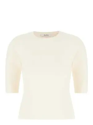 Max Mara MAX MARA Embossed Crewneck T-Shirt White