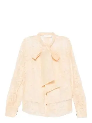 Zimmermann Floral Lace Pussy-bow Blouse - Cream