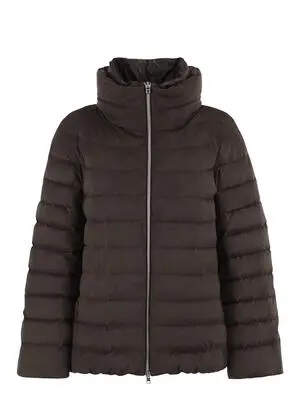 Herno Technical Suede-effect Padded Down Jacket - Brown