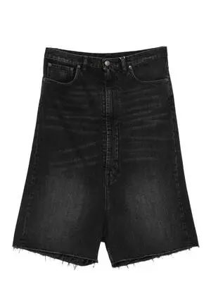 MAISON MARGIELA Frayed Hem Denim Shorts - Black