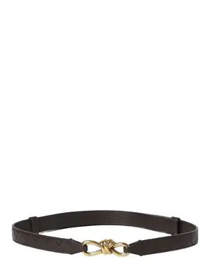 Bottega Veneta Knot Woven Lambskin Belt - Brown
