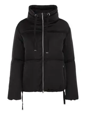Herno High-neck Down Jacket With Drawstring Collar - Black