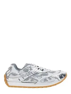 Bottega Veneta Orbit' Colored Sneaker With Logo Lettering Detail In Tech Fabric - Silver