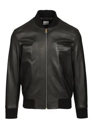 Paul Smith Lambskin Bomber Jacket - Black