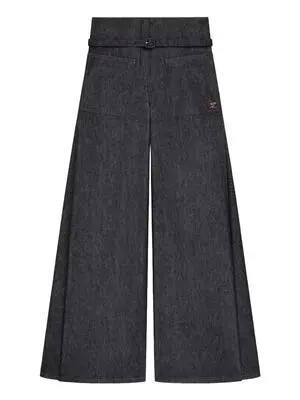 COURREGES Palazzo Pants With Belt - Blue