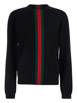 Gucci Wool Crewneck Sweater With Web Detail - Multicolor