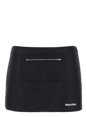Miu Miu MIU MIU Recycled Nylon Mini Skirt Blue