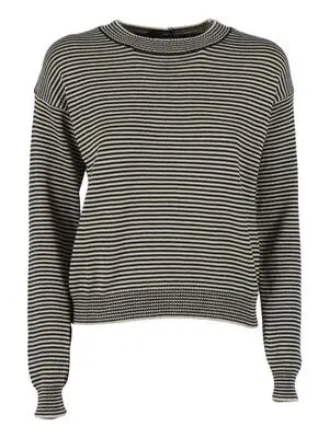 Max Mara Striped Cotton Pullover - Cream