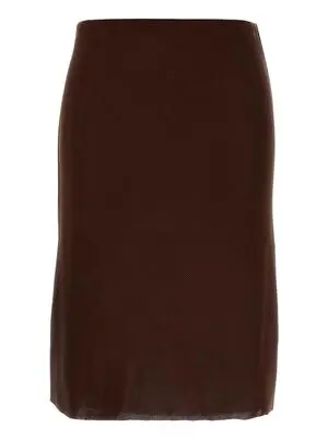 Miu Miu Silk Skirt - Brown