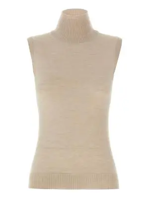 Sportmax Sportmax Vertigo Pure Wool Sleeveless Top Cream