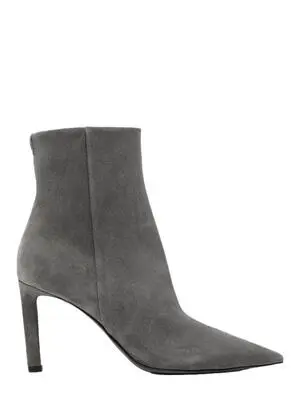 JIMMY CHOO Suede Stiletto Ankle Boots - Gray