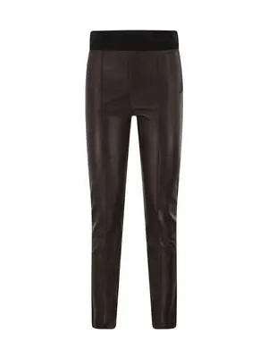 Brunello Cucinelli Skinny Fit Stretch Nappa Leather Trousers - Brown