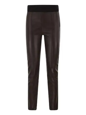 Brunello Cucinelli Skinny Fit Stretch Nappa Leather Trousers - Brown