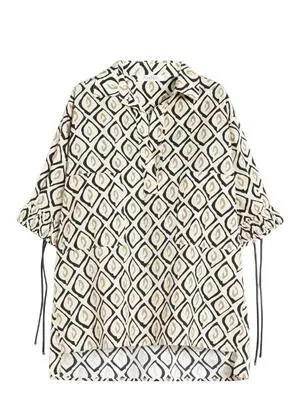 Max Mara MAX MARA Oversized Printed Poplin Shirt Multicolor