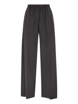 Brunello Cucinelli Stretch Virgin Wool Fluid Trousers - Multicolor
