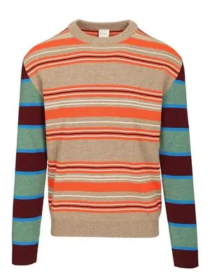 Paul Smith Striped Wool And Cotton Blend Sweater - Multicolor