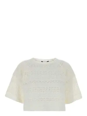Max Mara Crochet Cropped Top - Cream