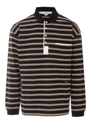 Bottega Veneta Bottega Veneta Men Logo Long Sleeves Polo Blue