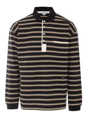Bottega Veneta Logo Long Sleeves Polo - Blue
