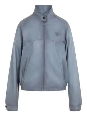 Miu Miu Nappa Leather Jacket - Blue