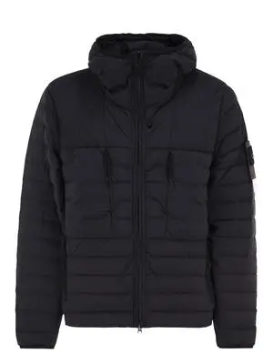 Stone Island Seamless Tunnel Down-tc Stretch Hooded Down Jacket - Blue