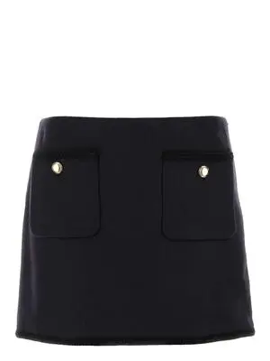 Miu Miu Virgin Wool Mini Skirt - Black