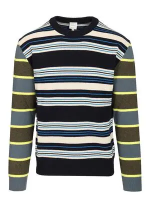 Paul Smith Striped Wool And Cotton Blend Sweater - Multicolor
