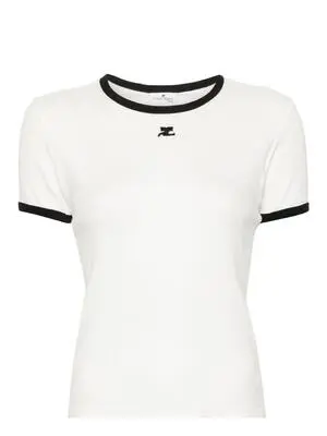 COURREGES Signature Contrast T-shirt - White