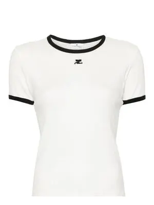 COURREGES COURREGES Signature Contrast T-Shirt White