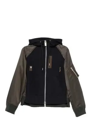 Sacai Bomber Jacket With Contrast Panelling - Black