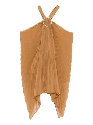 Max Mara Mxevalzer Ring-pleated Top - Brown