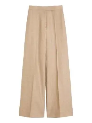 Max Mara Regular-fit Linen Natté Trousers - Brown