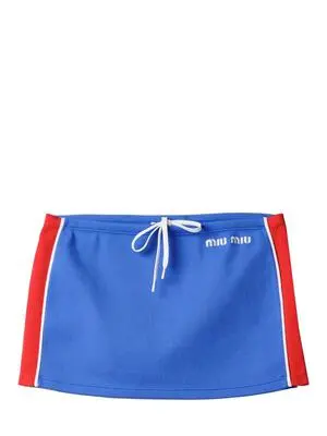 Miu Miu Recycled Polyester Mini Skirt - Blue